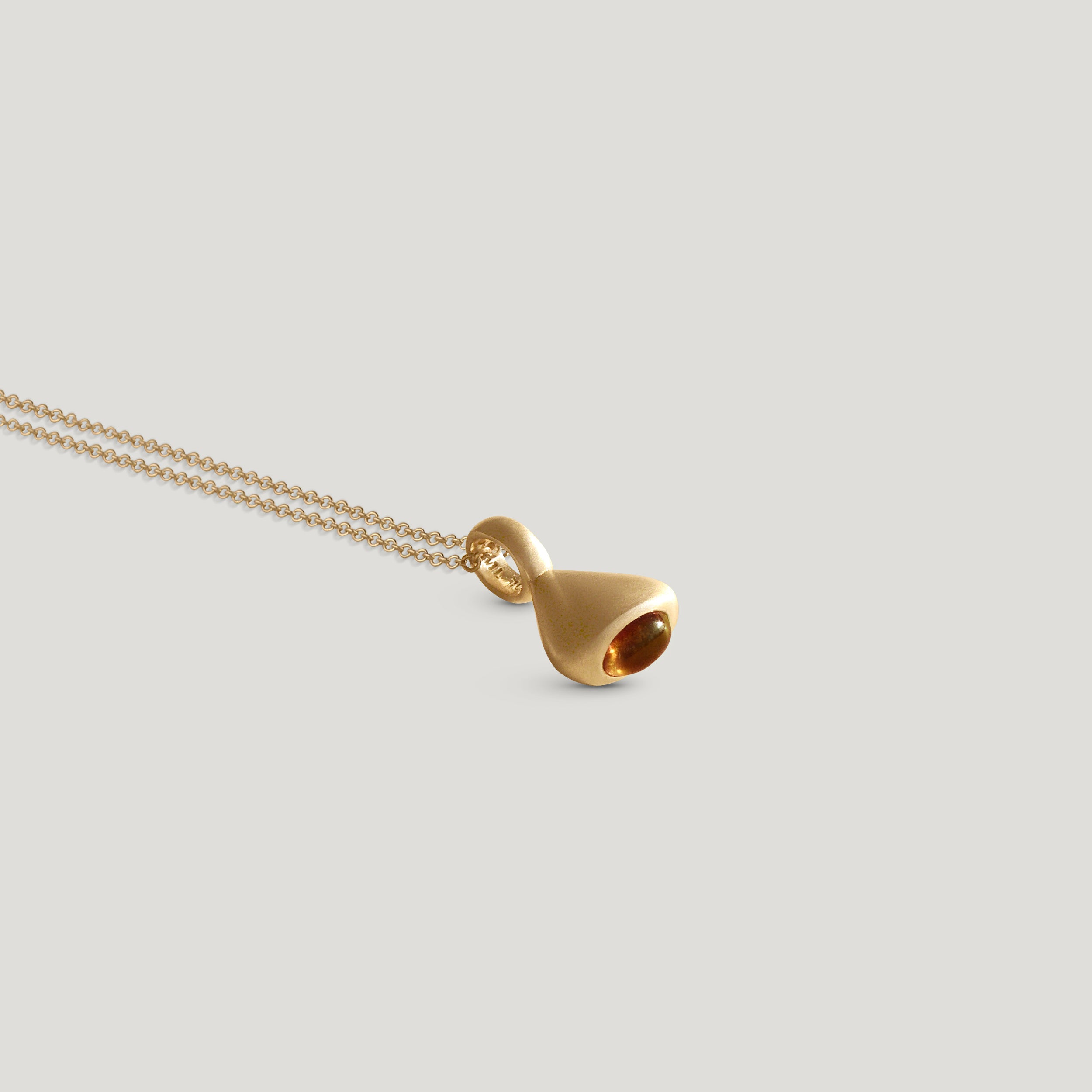 Amber Sapphire Pendulum Charm No. 3 - Gold | Made Line Jewelry