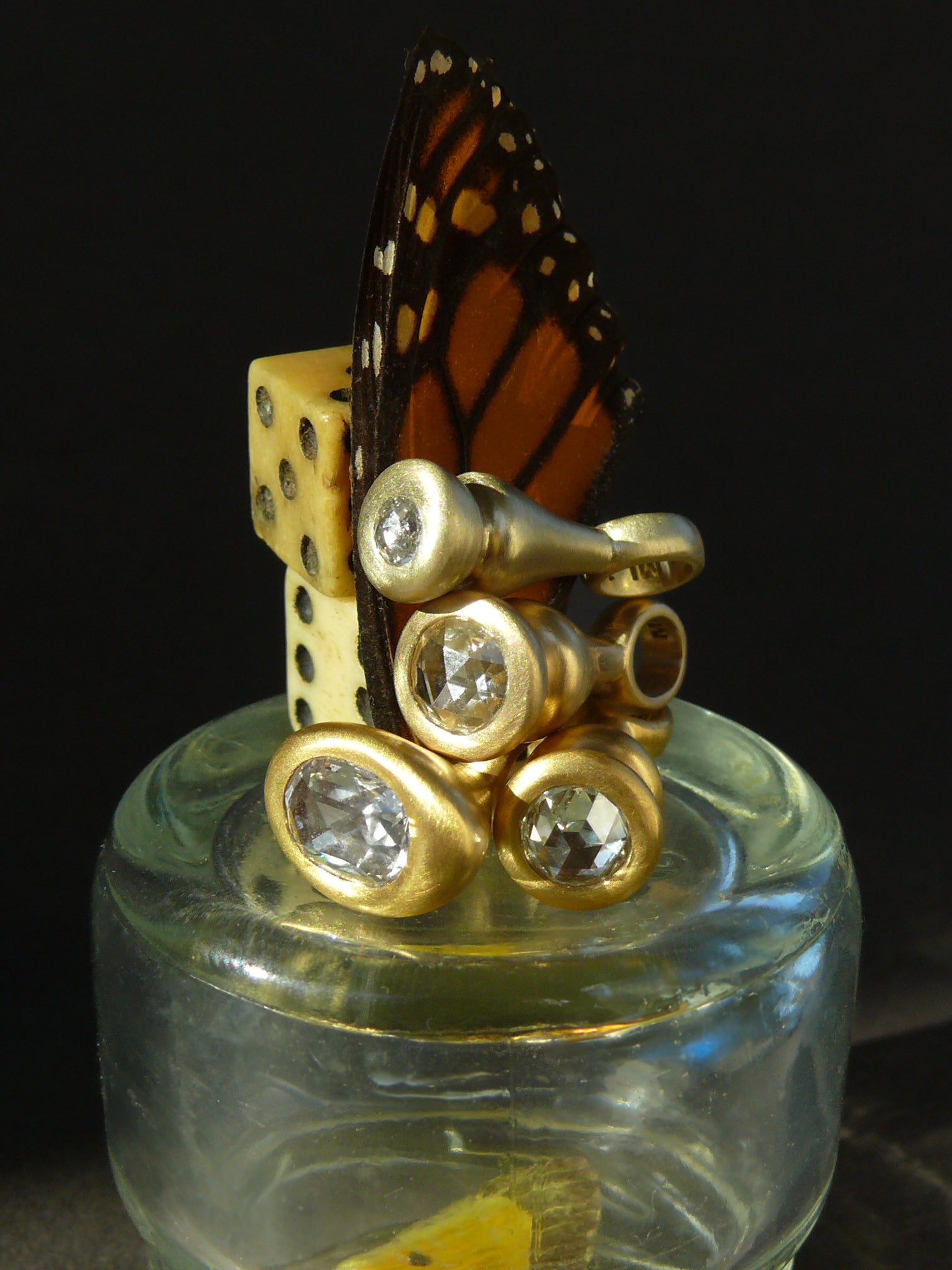 Oval Diamond Pendulum Charm No. 3 - Gold | Made Line Jewelry