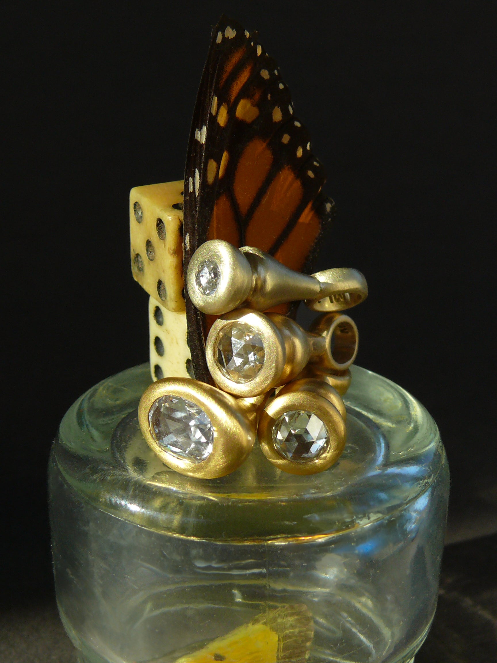Large Diamond Pendulum Charm No. 1 - Gold | Made Line Jewelry