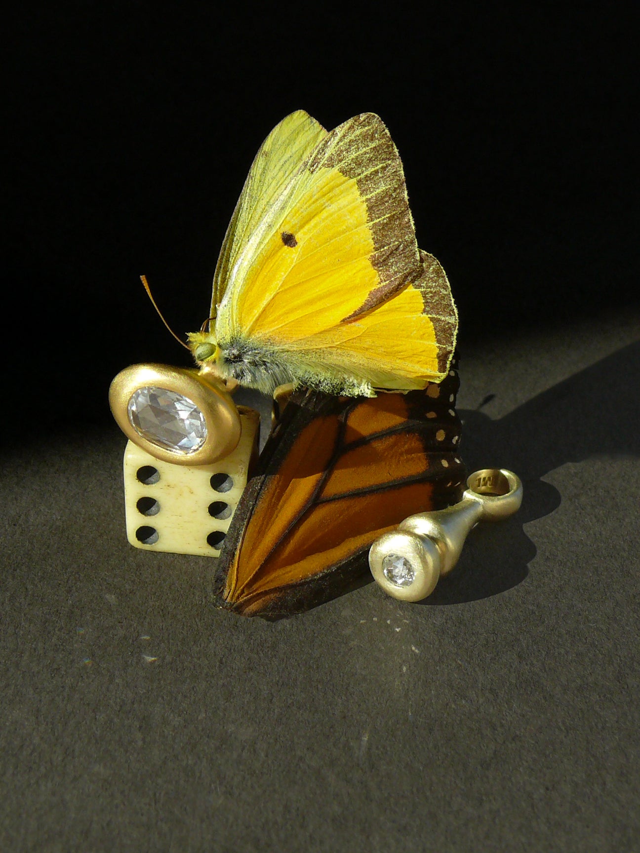 Rose Cut Diamond Pendulum Charm No. 1 - Gold | Made Line Jewelry