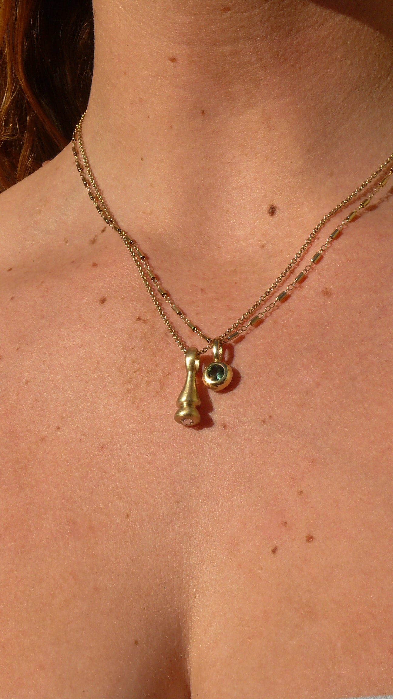 Rose Cut Diamond Pendulum Charm No. 1 - Gold | Made Line Jewelry