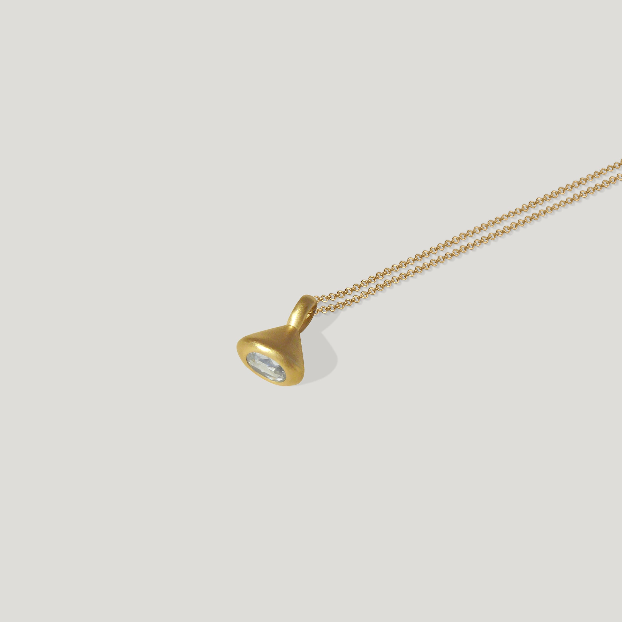 Oval Diamond Pendulum Charm No. 3 - Gold | Made Line Jewelry