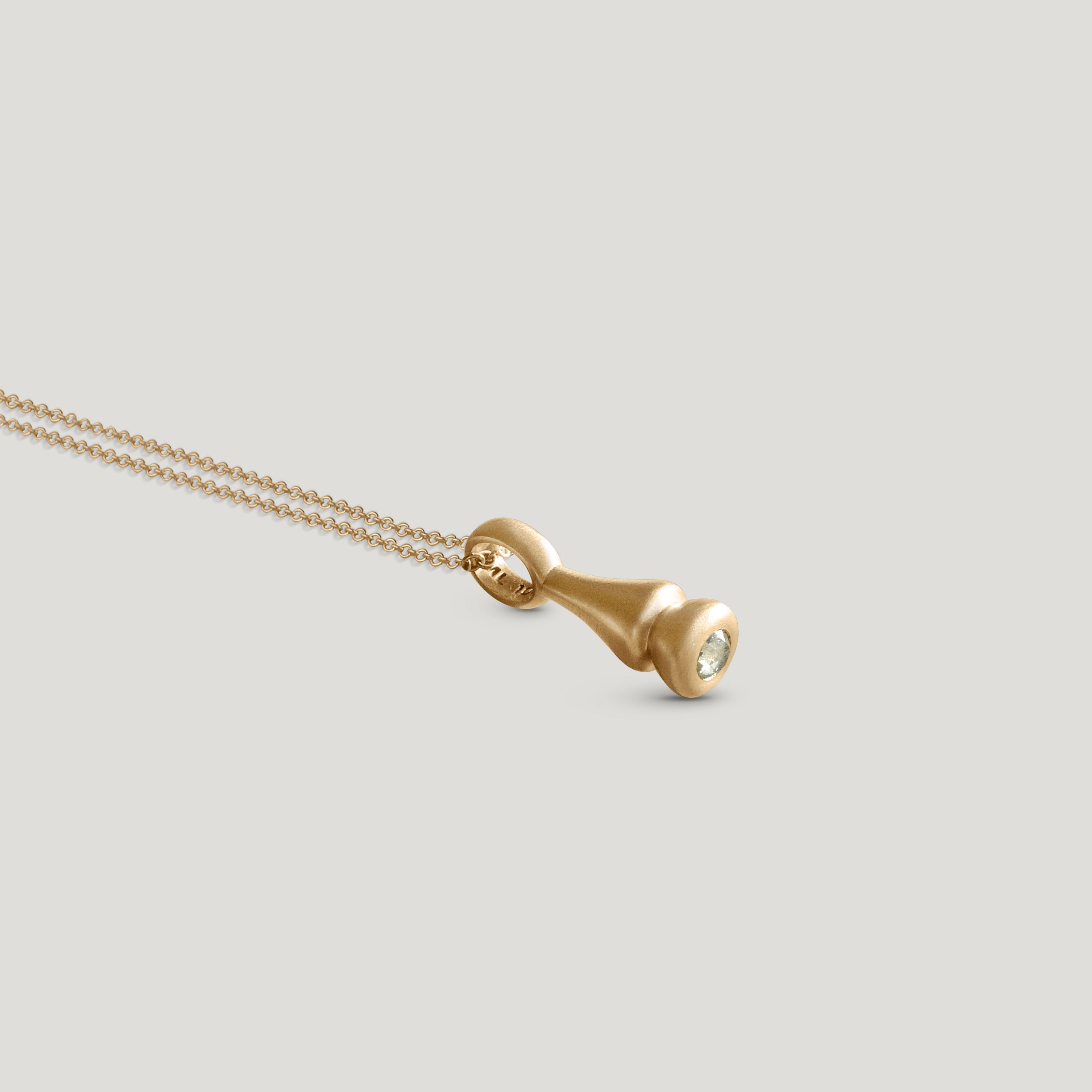Rose Cut Diamond Pendulum Charm No. 1 - Gold | Made Line Jewelry